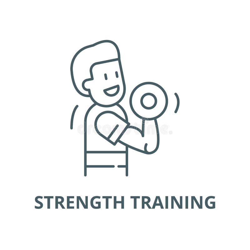 Strength Training Vector Line Icon, Linear Concept, Outline Sign ...