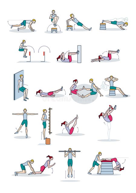 Strength training workout stock vector. Illustration of cheerful - 27112443