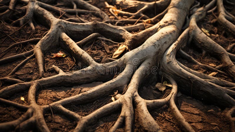Strength tree roots stock illustration. Illustration of network - 336159800