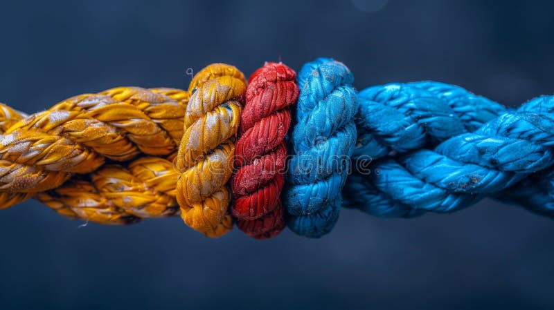 Strength in Unity: Multicolored Ropes Tied Together. Generative Ai ...