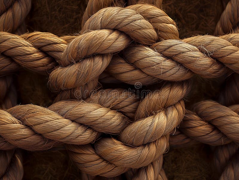 Strength in Unity - Twisted Rope Knot Close-up Stock Image - Image of ...