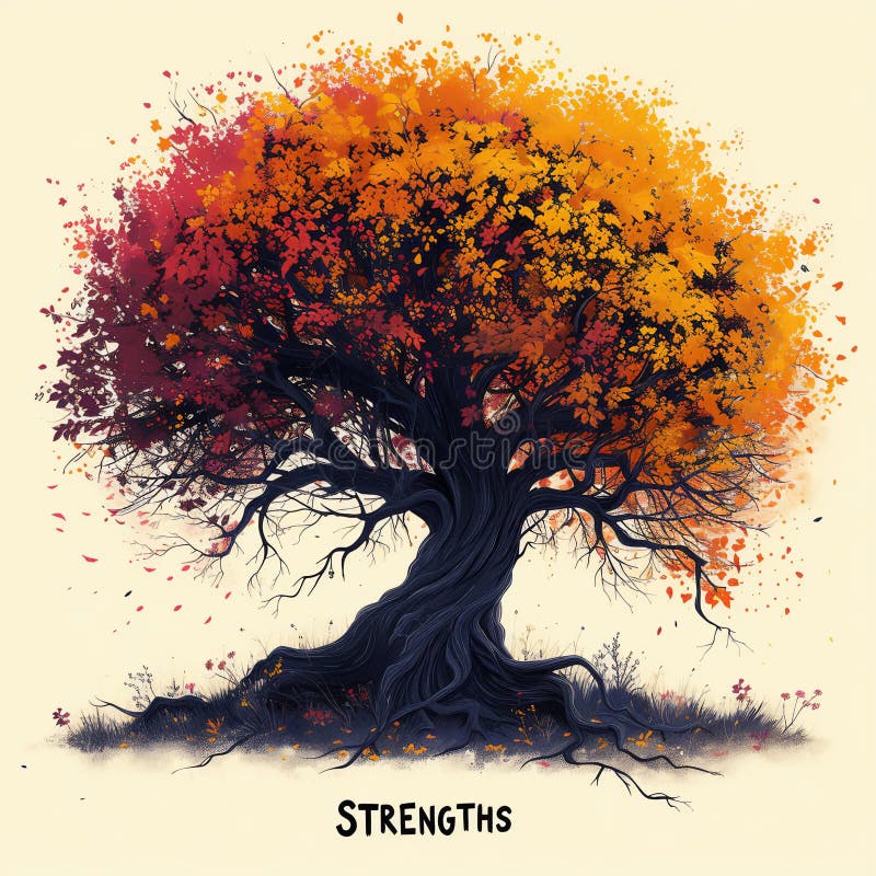 Strengths Tree stock illustration. Illustration of alphabet - 305932033