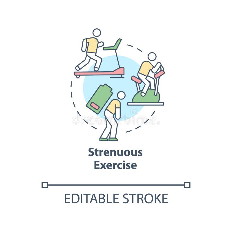 Strenuous Exercise Concept Icon Stock Vector - Illustration of lined ...