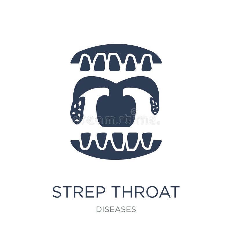 Strep Throat Icon. Trendy Flat Vector Strep Throat Icon on White Stock ...