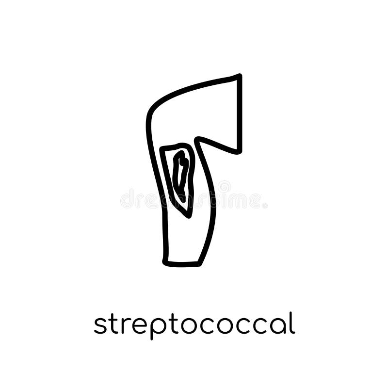 Streptococcal Infection Icon Trendy Modern Flat Linear Vector S Stock Vector Illustration Of