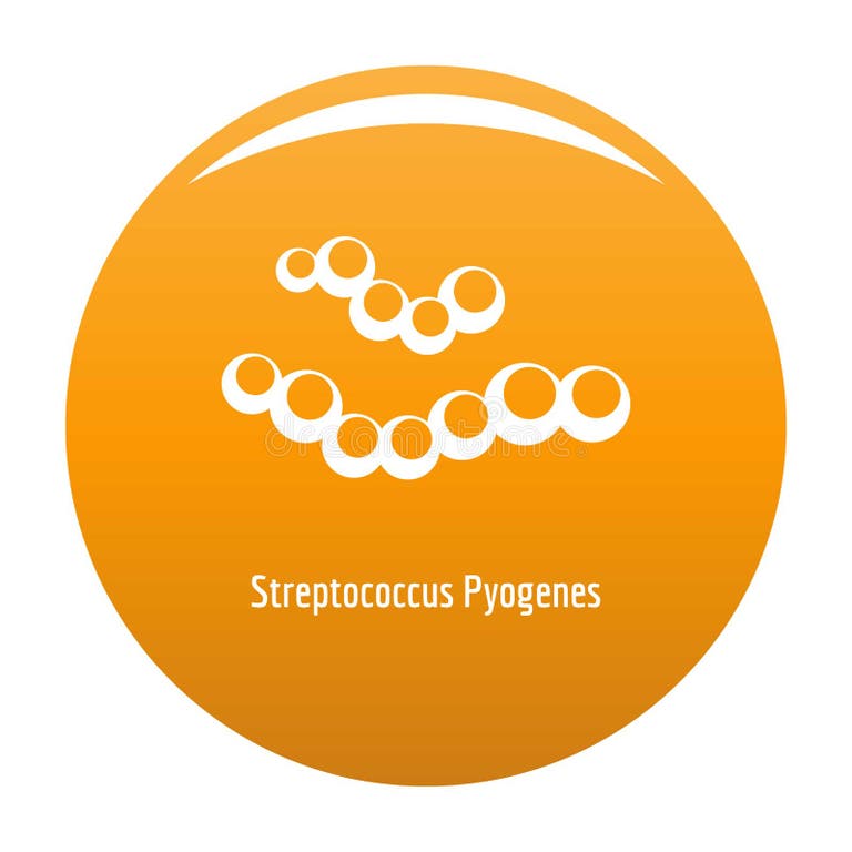 Streptococcus Pyogenes Icon Vector Orange Stock Vector - Illustration ...