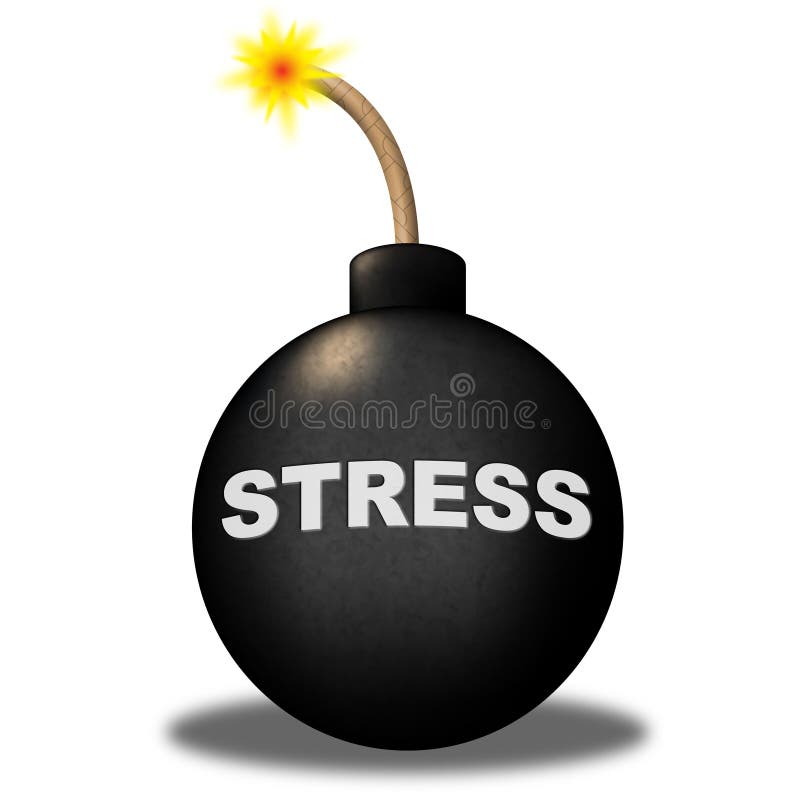 Stress Alert Shows Hazard Explosive and Stressed Stock Illustration ...