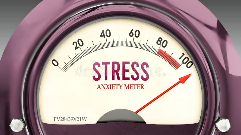 Stress and Anxiety Meter that is Hitting a Full Scale, Showing a Very ...