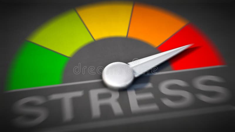 Stress barometer on red stock illustration. Illustration of business ...
