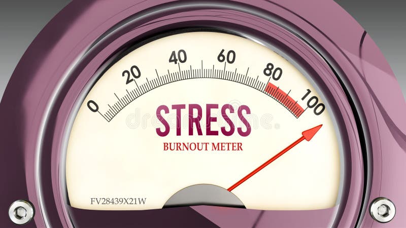 Stress and Burnout Meter that is Hitting a Full Scale, Showing a Very ...