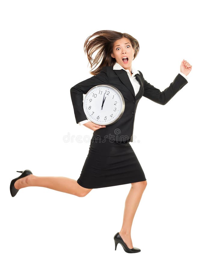 Stress - Business Woman Running Late Stock Image - Image of funny, busy ...