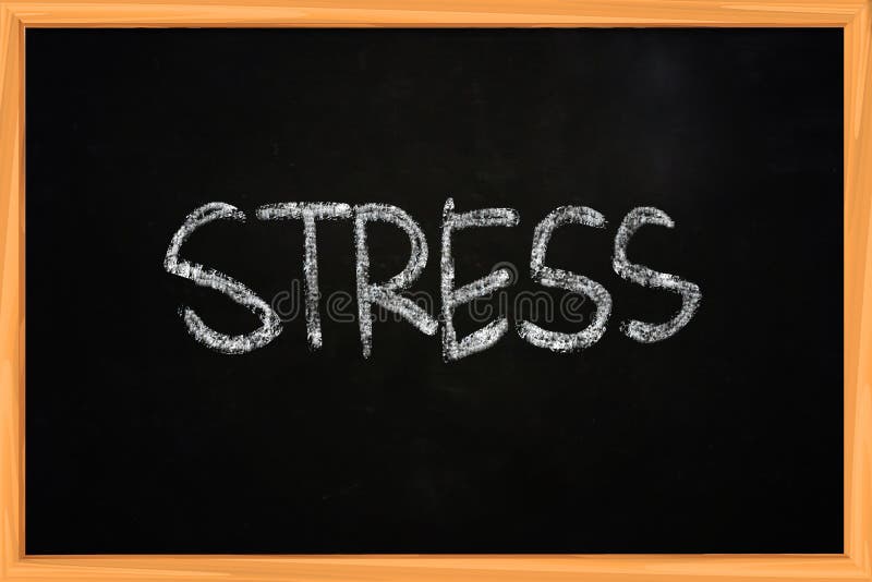 No Stress Chalk and Blackboard Stock Image - Image of artwork, words ...
