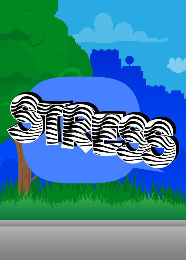 Stress. Comic Book Word Text on Abstract Comics Background Stock Vector ...