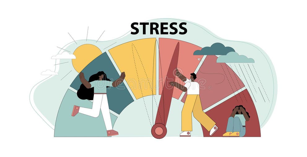 Stress Concept. Emotional Overload Stock Illustration - Illustration of ...