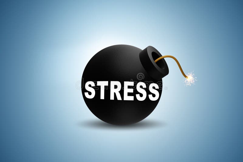 Stress Concept with Exploding Bomb Stock Illustration - Illustration of ...