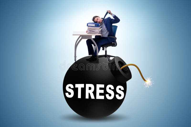 Stress Concept with Exploding Bomb Stock Illustration - Illustration of ...