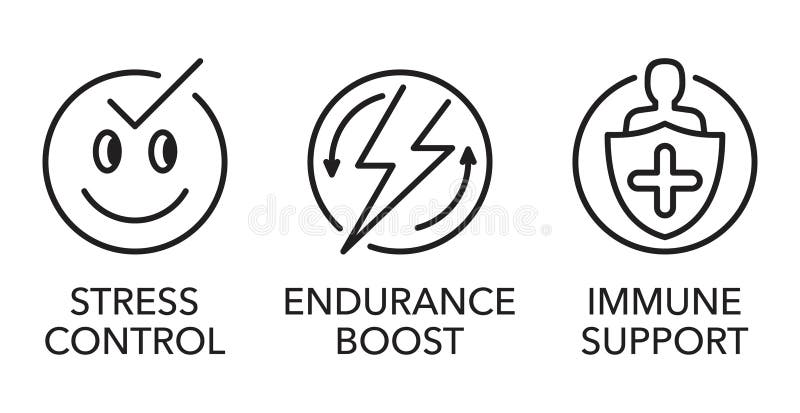Stress Control, Endurance Boost and Immune Support Stock Vector ...