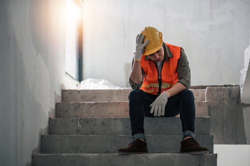 Stress Engineer or Architect Holding Hands at His Head. he is Having ...