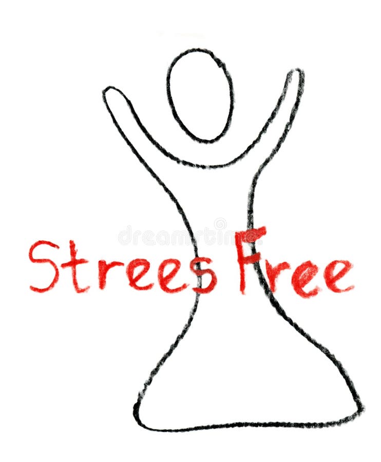Stress Free Drawn with a Crayon. Stock Illustration - Illustration of ...
