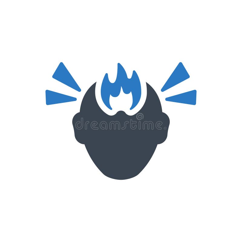 Stress icon stock vector. Illustration of sign, burnout - 254772108