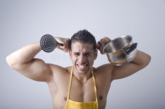 Stress in the kitchen stock photo. Image of clench, chef - 26734642