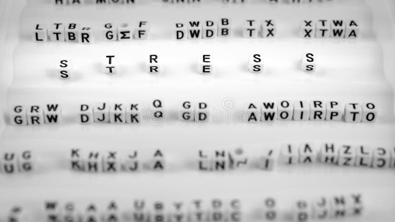 Stress Letters between Other Blurred Lettters, Black and White Stock ...