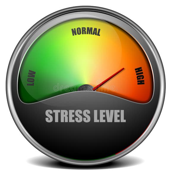 Stress Level Meter gauge stock illustration. Illustration of care ...