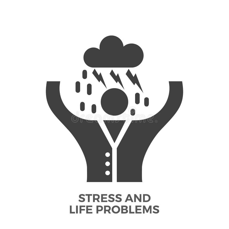 Stress and Life Problems Glyph Vector Icon. Stock Vector - Illustration ...
