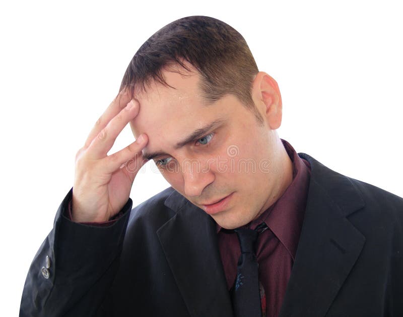 Worried Man with Stress Closeup Stock Photo - Image of closeup, male ...