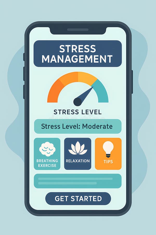 Stress Management App with Progress and Tools – AI Generated Stock ...