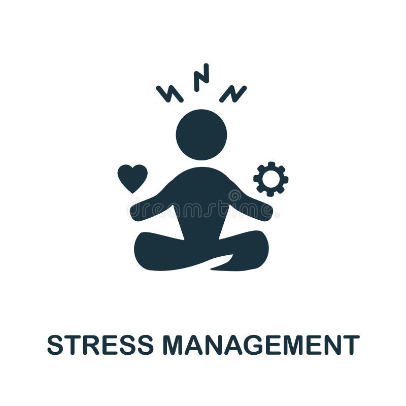 Stress Management Icon. Monochrome Simple Time Management Icon for ...