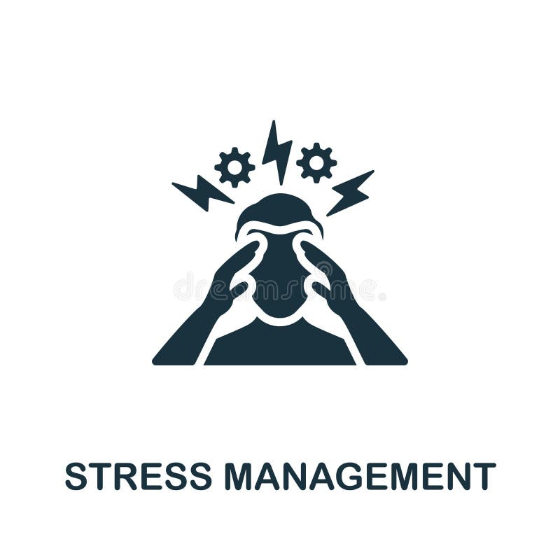 Stress Management Icon. Monochrome Simple Time Management Icon for ... Stress Management Icon. Monochrome Simple Time Management Icon for ...