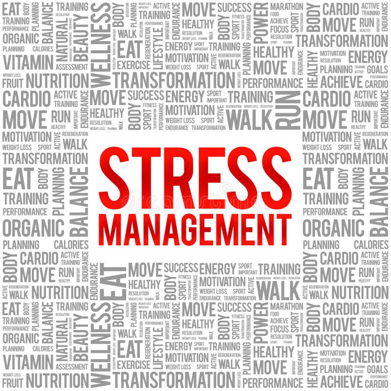 Stress Management Word Cloud Background Stock Illustration ...