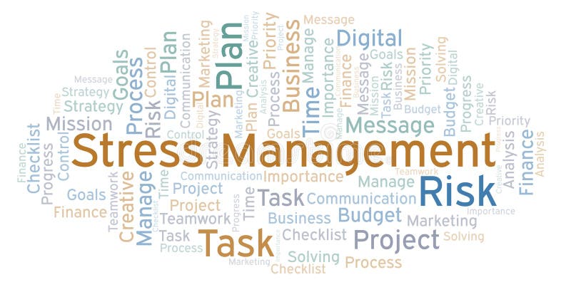 Stress Management Word Cloud, Made with Text only. Stock Illustration ...