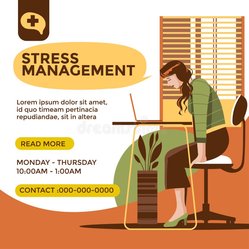 Online Stress Management Webinar Poster Design Stock Vector ...