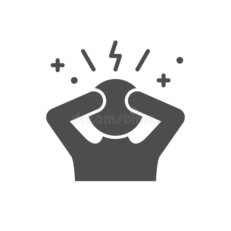 Stress- oder Angstsymbol vektor abbildung. Illustration von migräne ...