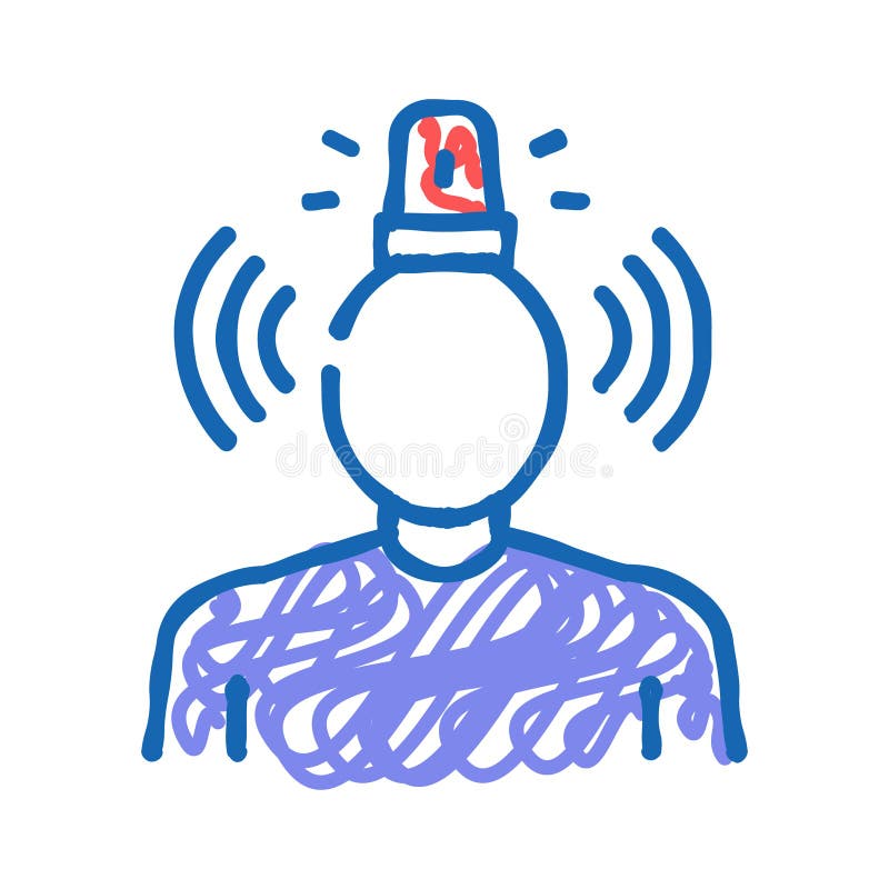 Stress Psychological Problems Icon Doodle Illustration Stock ...
