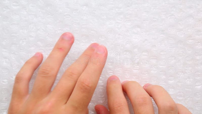 Stress Relief Bubble Wrap ASMR Male Hand Movements Stock Footage ...