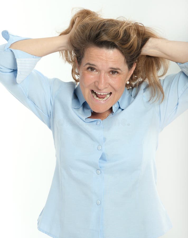 Stress stock photo. Image of woman, emotions, shout, brunette - 39620912