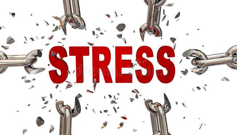 Stress Text Chain Breaking Isolated in White Background - 3d Rendering ...