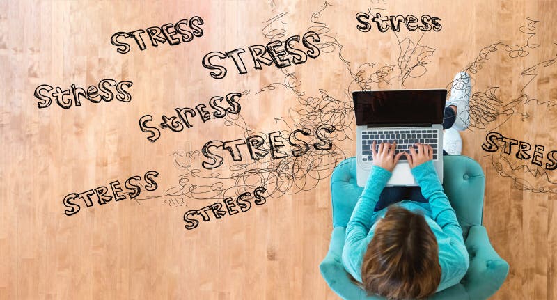 Stress Theme with Woman Using Laptop Stock Photo - Image of unhappy ...
