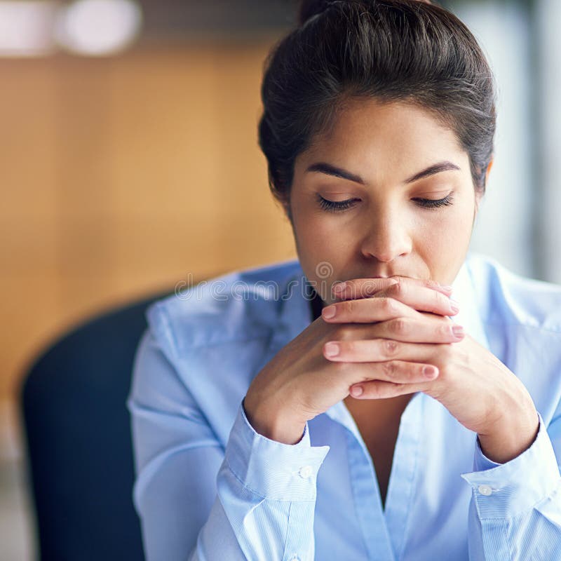 Stress, Thinking and Business Woman in Office with Worry for Problem ...