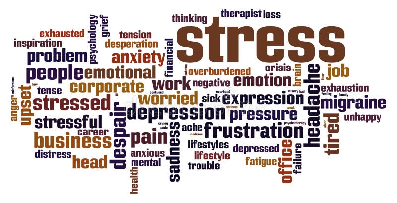 Stress Word Cloud stock illustration. Illustration of headaches - 16493639