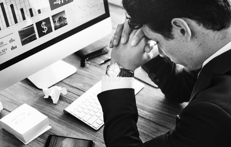 Stress Work Headache Rubbing Concept Stock Image - Image of throat ...