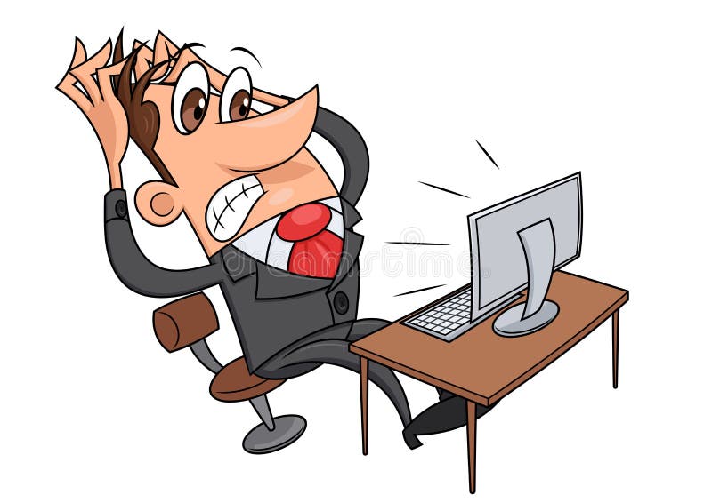 Stress while Working at Computer 2 Stock Vector - Illustration of ...