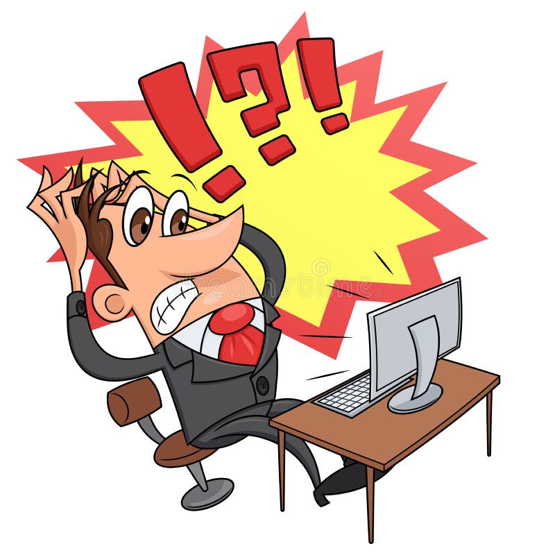 Stress while Working at Computer 4 Stock Vector - Illustration of ...