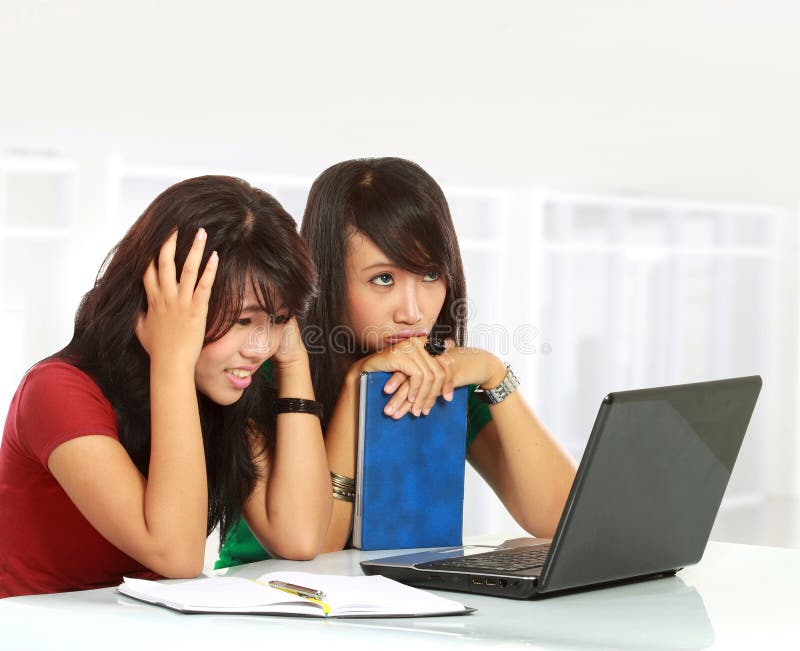 Stress young woman stock photo. Image of couple, computer - 22710546