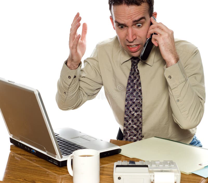 Frustrated Nerdy Accountant Stock Image - Image of calculator, envelope ...