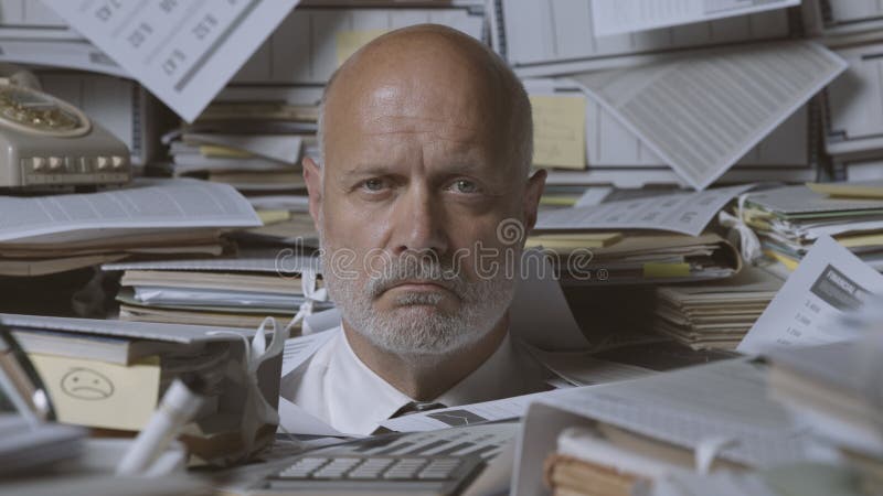 Stressed Accountant Overwhelmed by Work Stock Photo - Image of ...