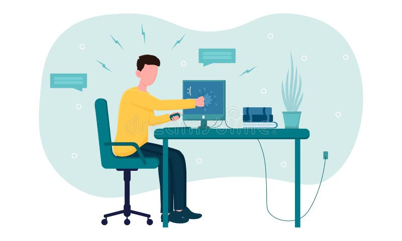 Stressed Computer Stock Illustrations – 2,017 Stressed Computer Stock ...